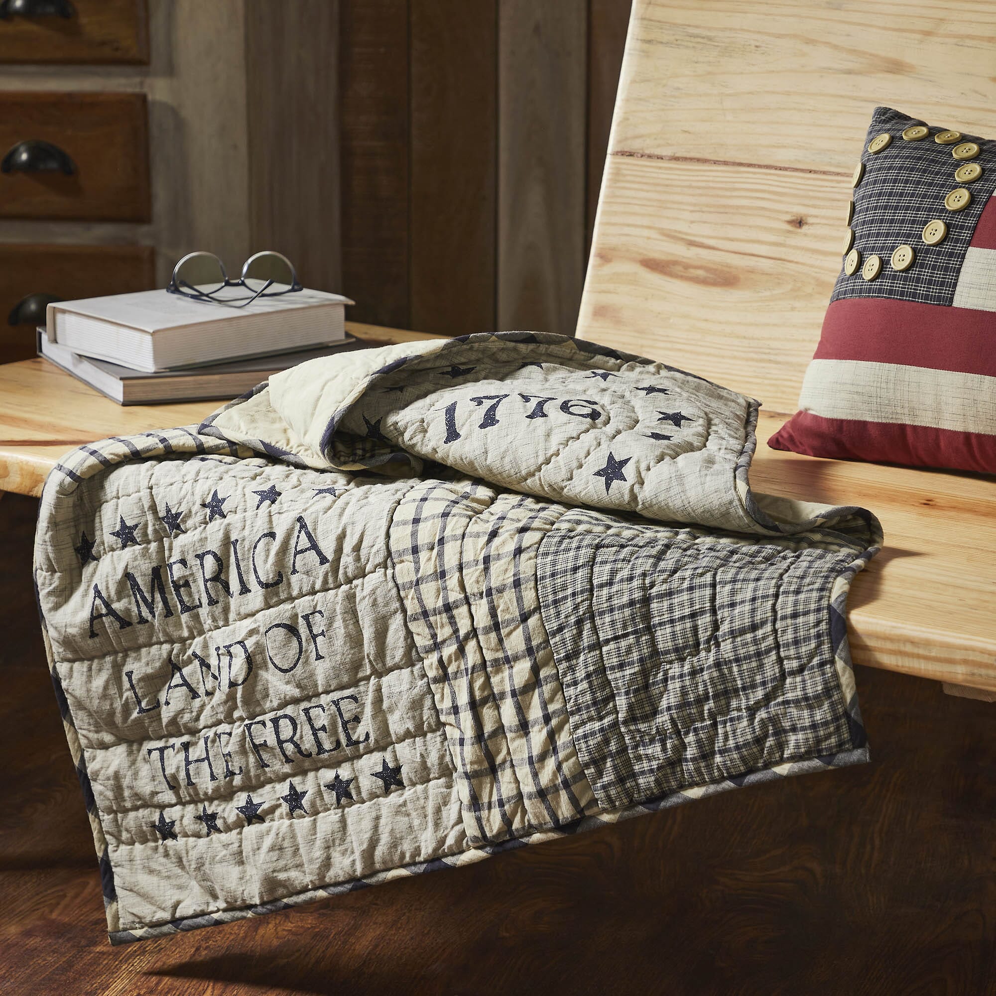 My Country Quilted Lap Throw | Primitive Star Quilt Shop