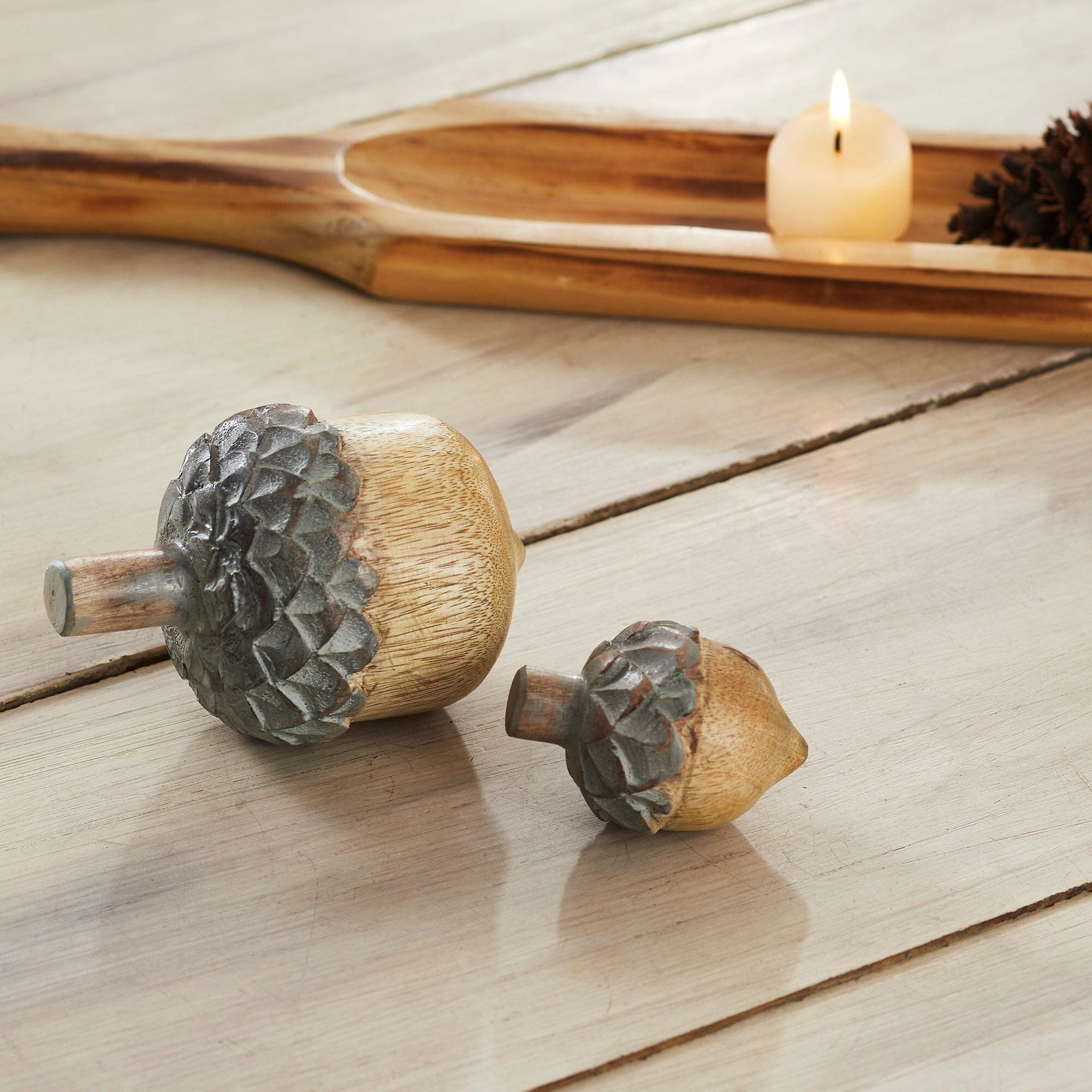 Wooden Acorns - Set of 2 | Primitive Star Quilt Shop