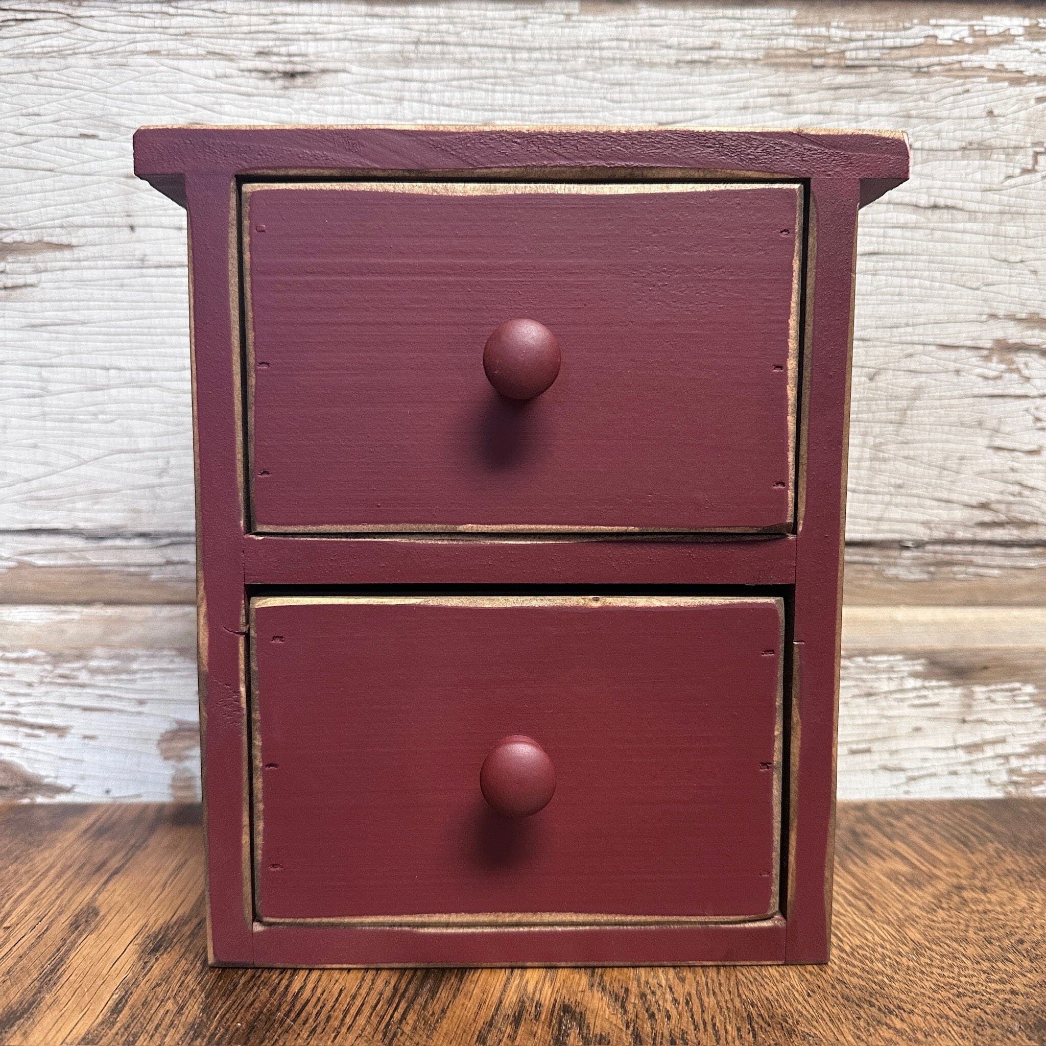 Burgundy Farmhouse Drawers | Primitive Star Quilt Shop