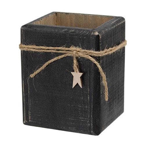 CWI Black Wood Box with Star | Primitive Star Quilt Shop
