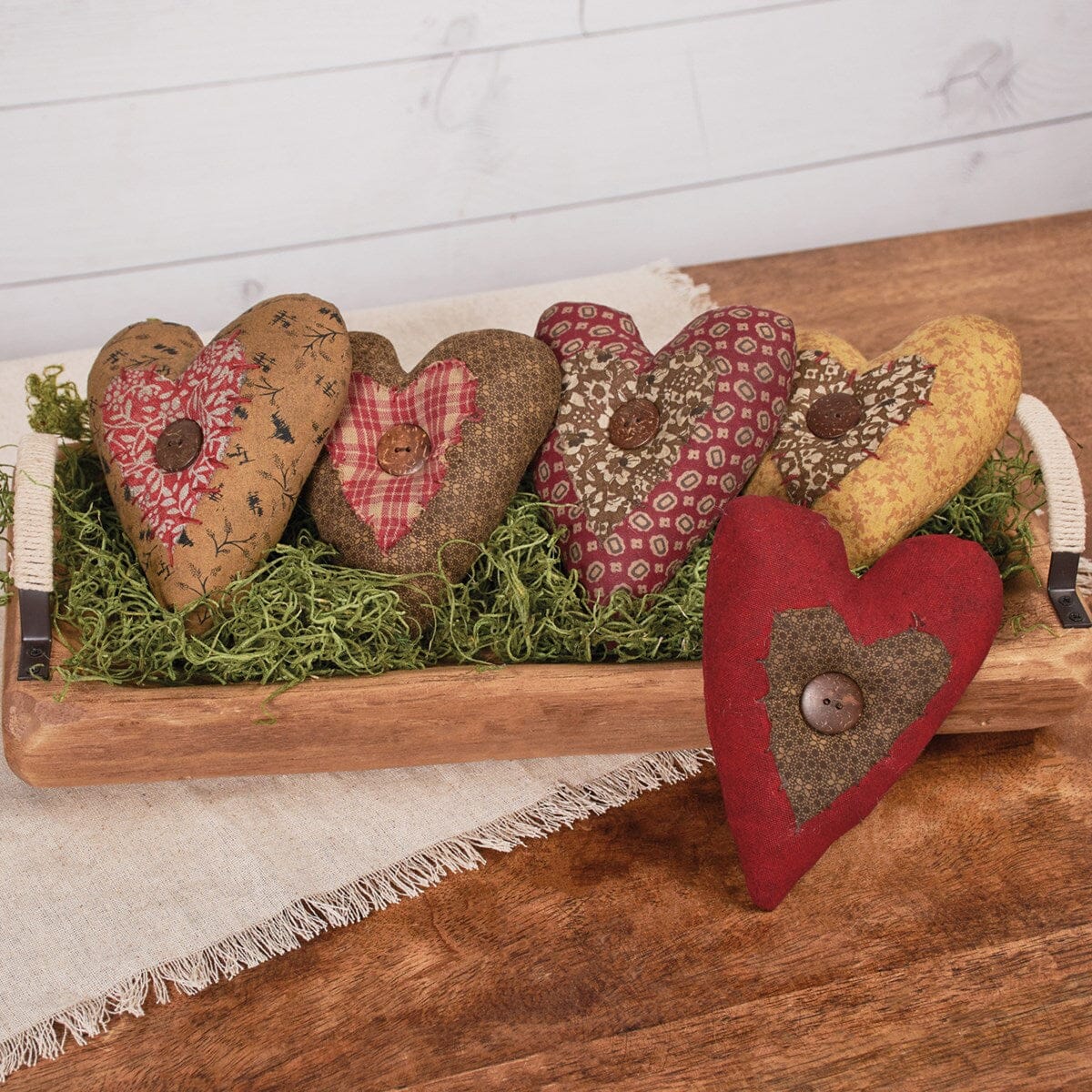 Primitives by Kathy Fabric Hearts - Set of 5