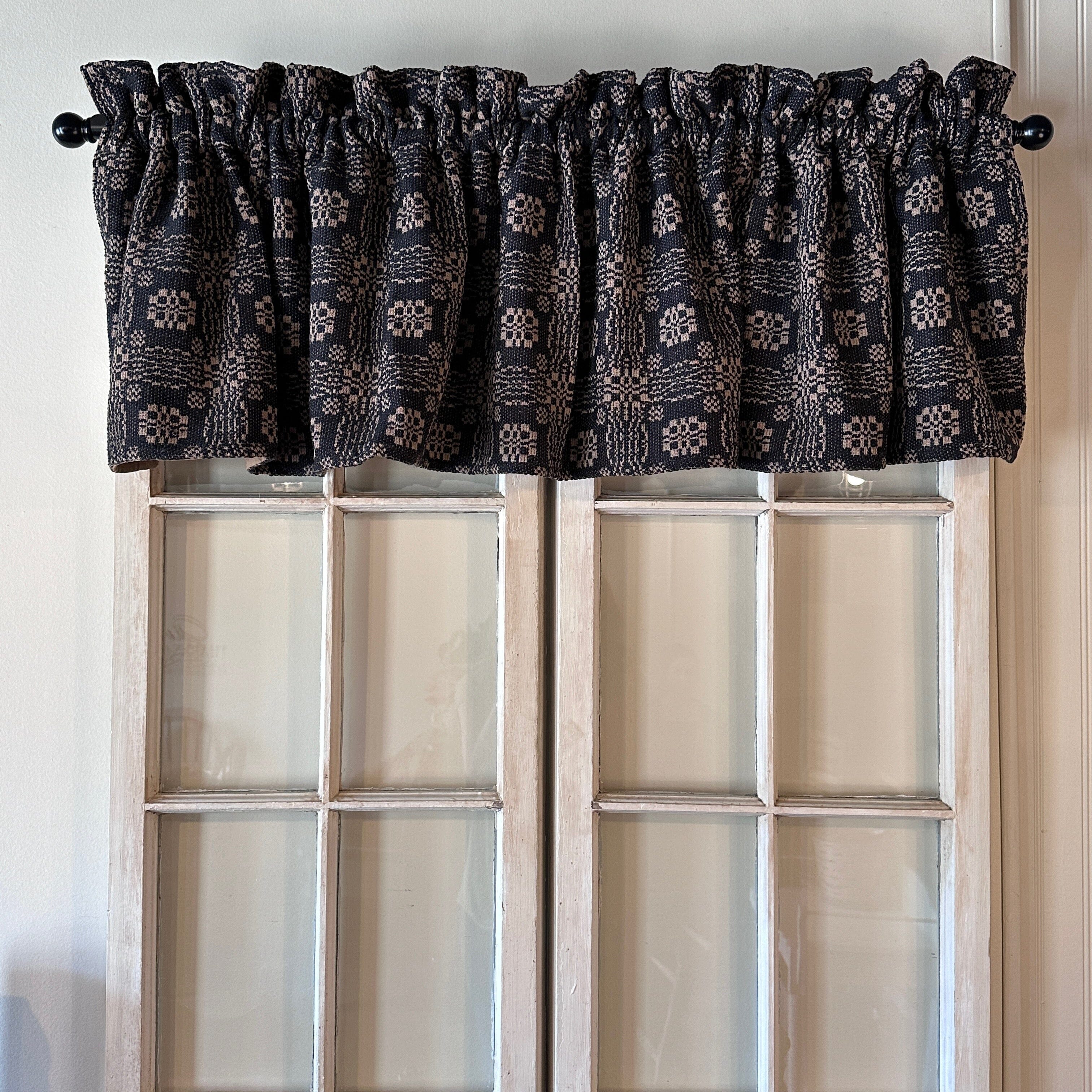 Pine Creek Gettysburg Black and Tan Woven Lined Valance 72"