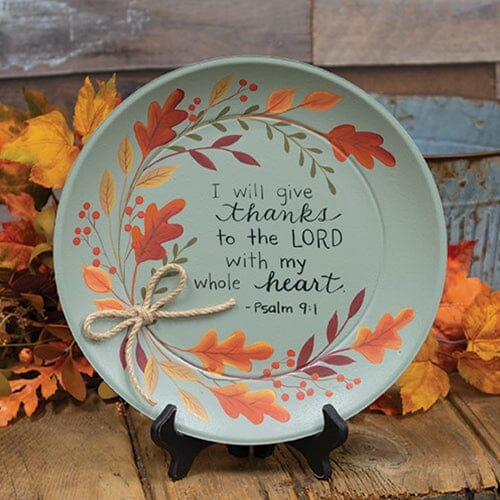 CWI Give Thanks to the Lord - Autumn Leaves Plate