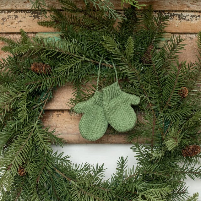 Green Mitten Ornament 4"