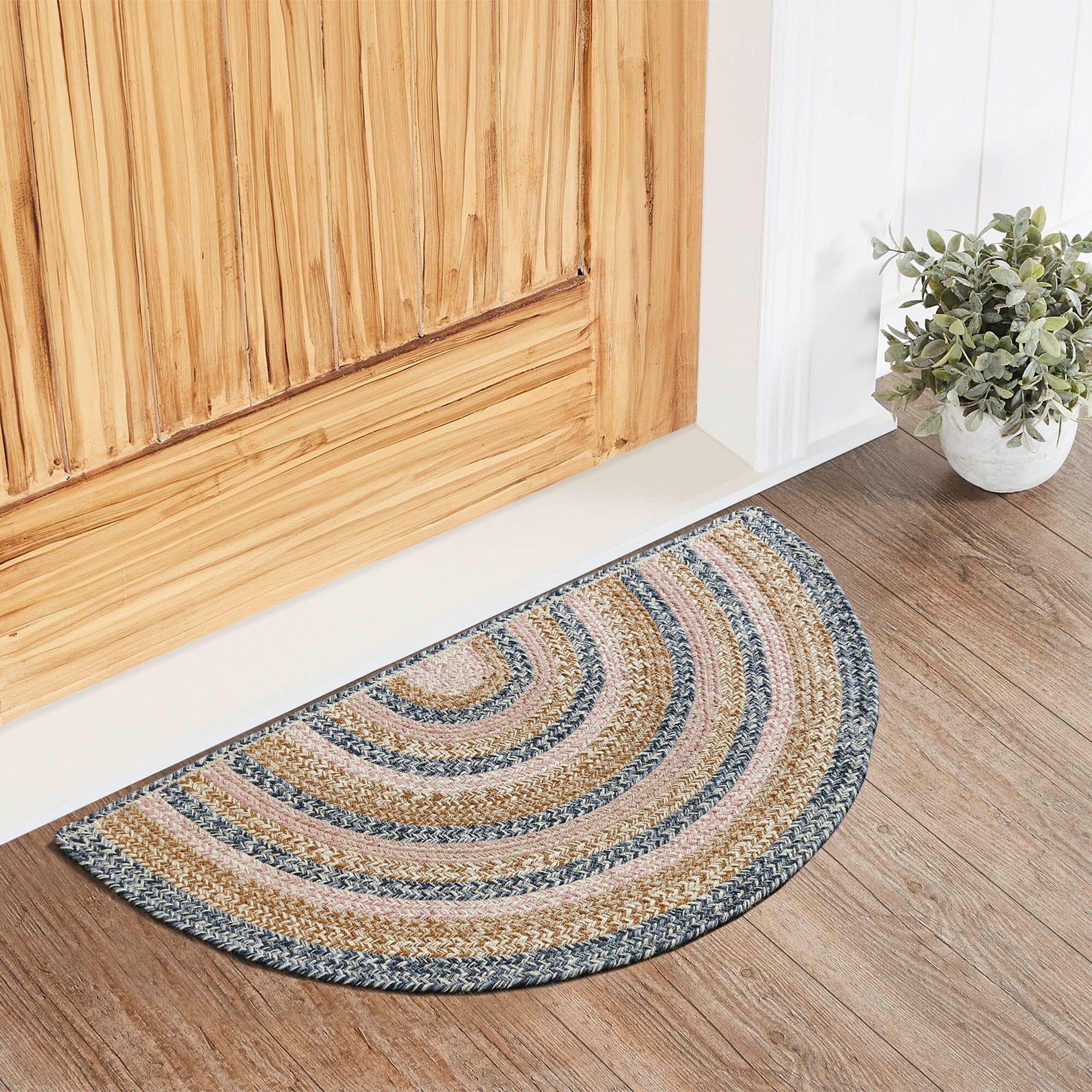 Kaila Half Circle Braided Rug 19.5x36" - with Pad