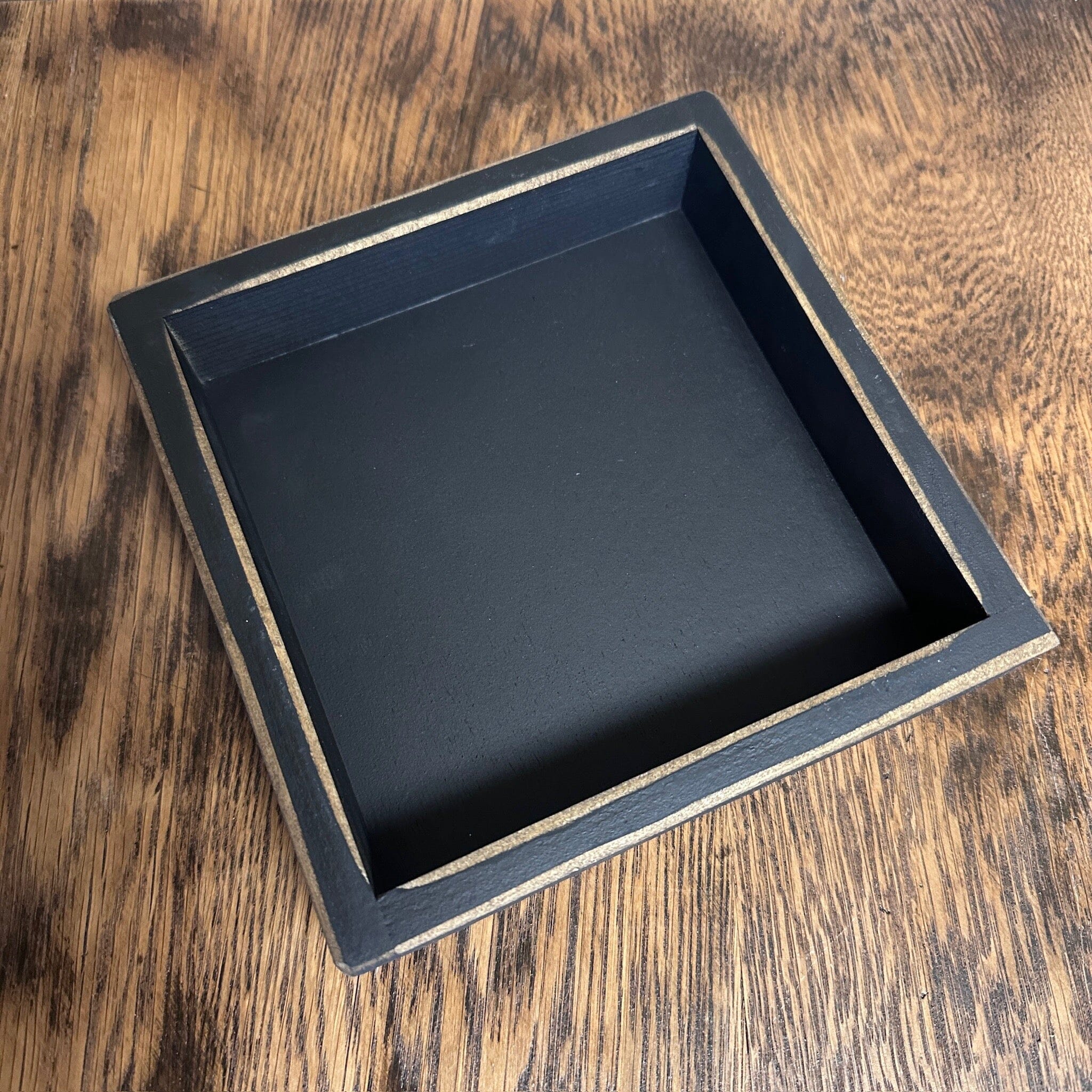 Black Flat Wood Box