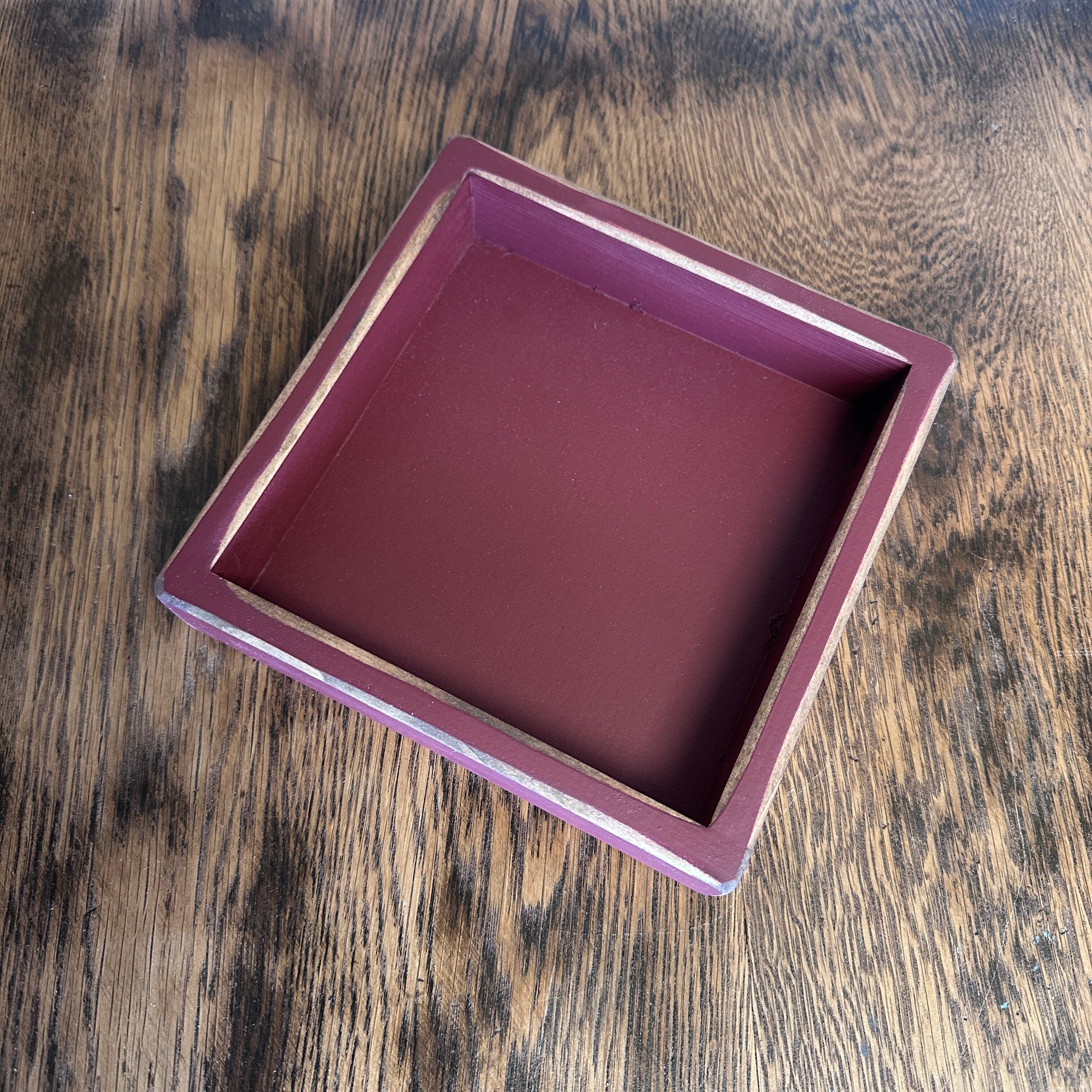 Burgundy Flat Wood Box