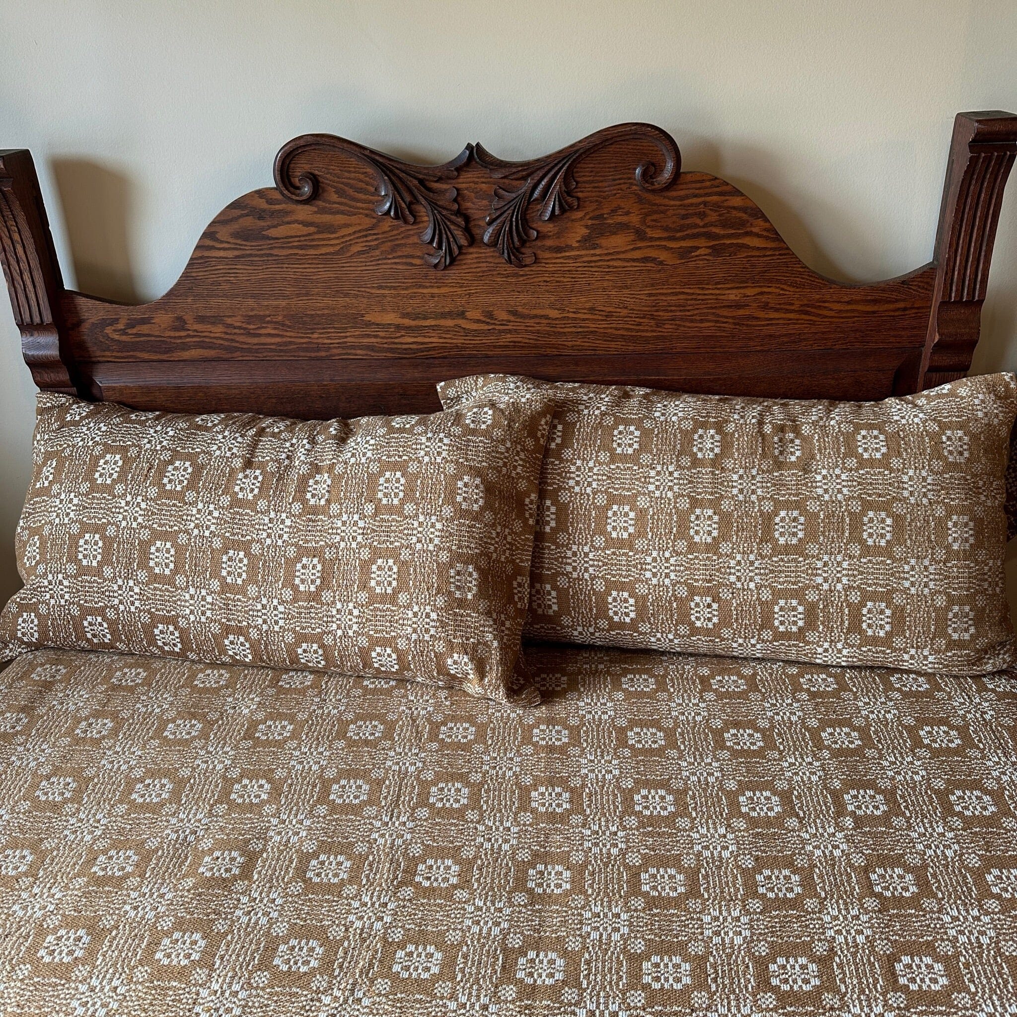 Pine Creek Gettysburg Mustard and Creme Woven King Sham 20x36"