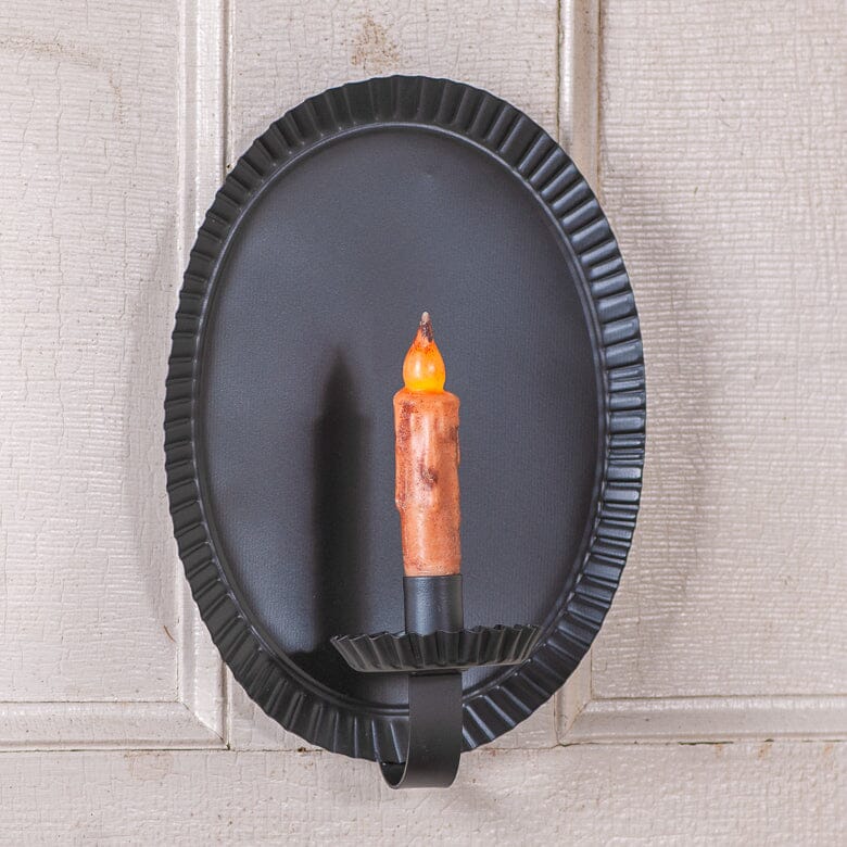 Oval Tinner's Candle Sconce | Primitive Star Quilt Shop
