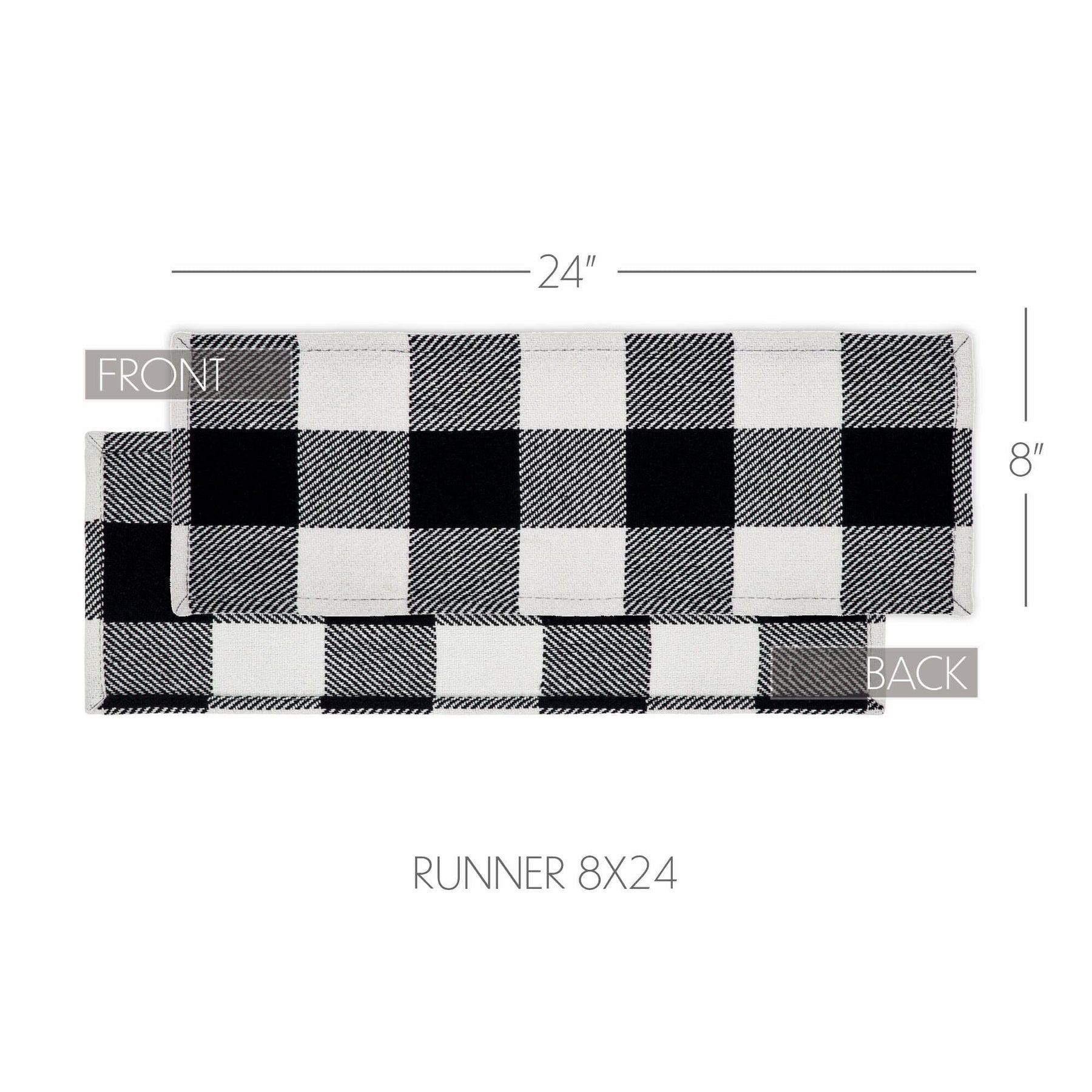 Annie Black Buffalo Check Runner 8x24"