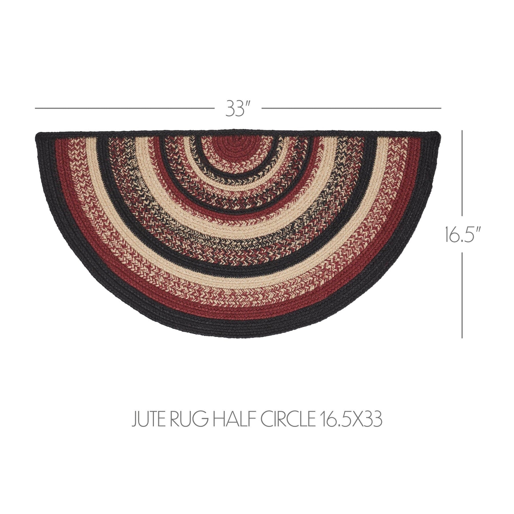 Connell Half Circle Braided Rug16.5x33"