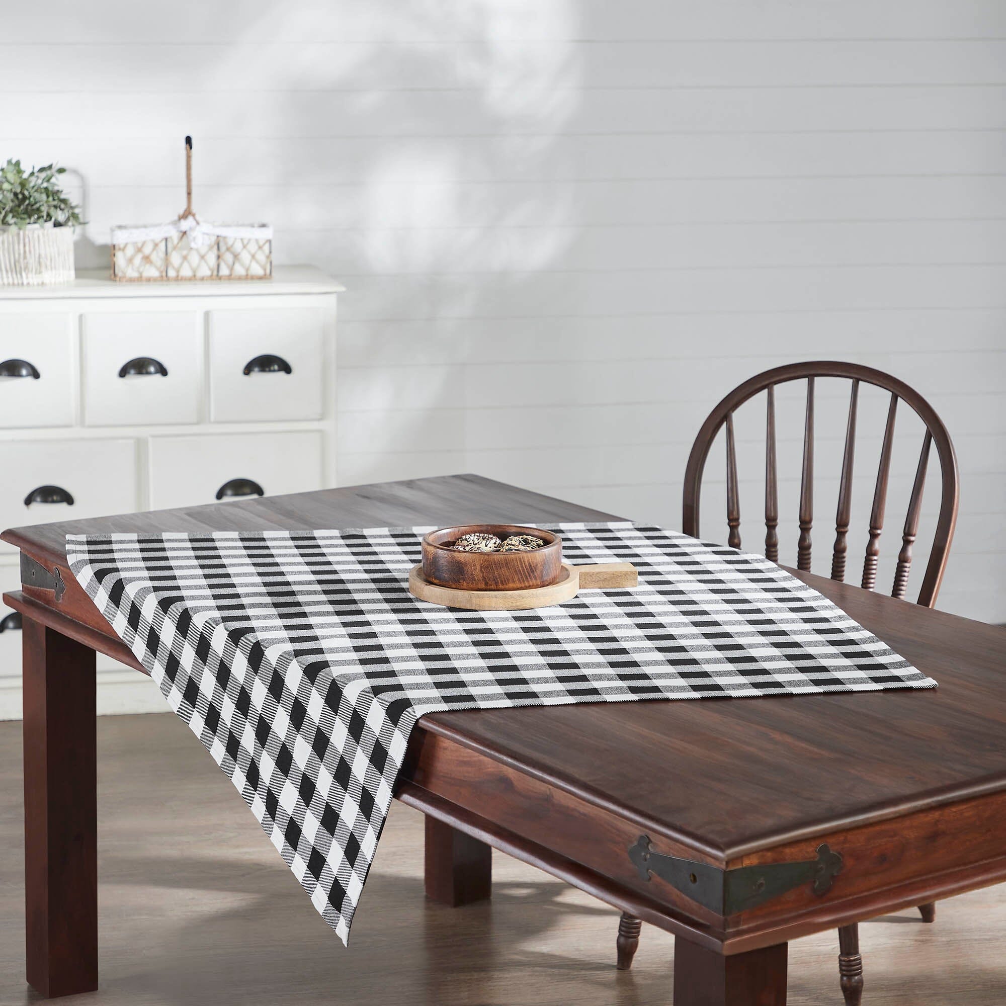 Annie Black Buffalo Check Table Topper 40x40"