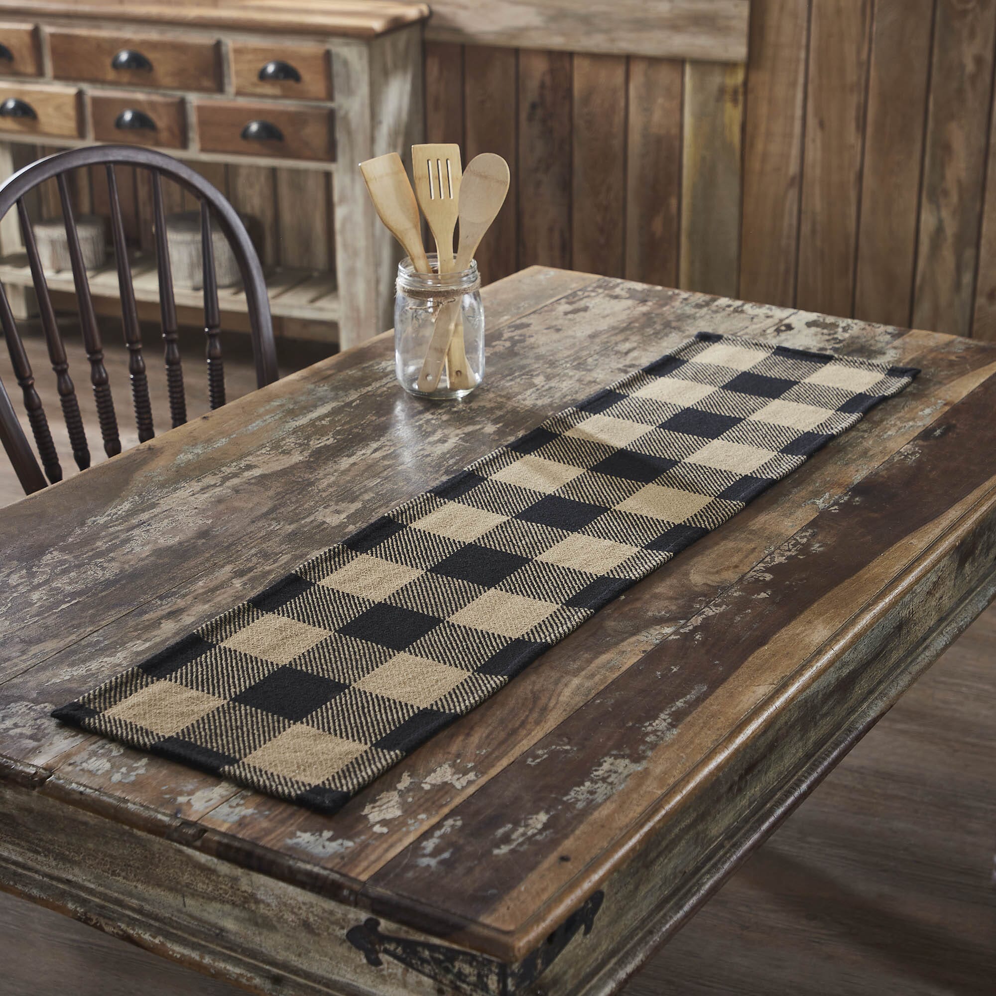 Black Check Runner 12x48"