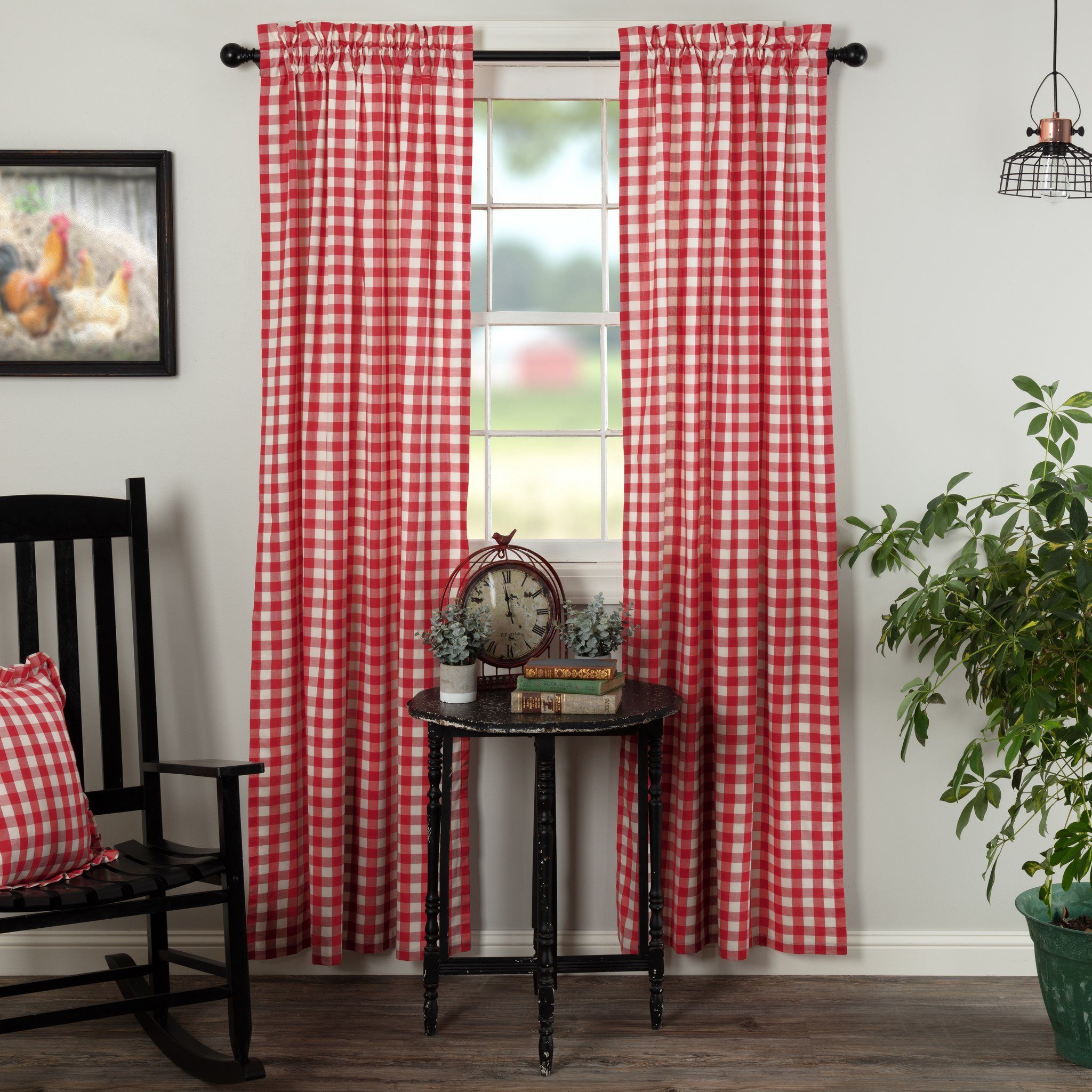Red Gingham Curtains