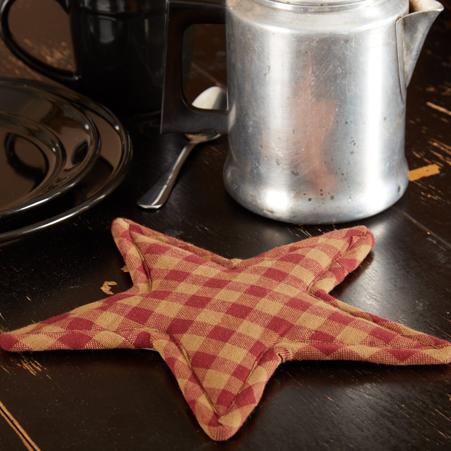 Burgundy Star Trivet 10"