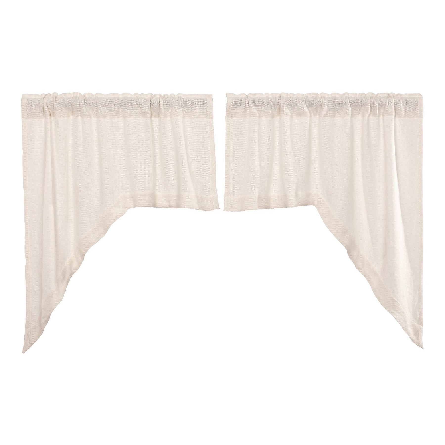 VHC Burlap Antique White Swag Curtains | Primitive Star Quilt Shop