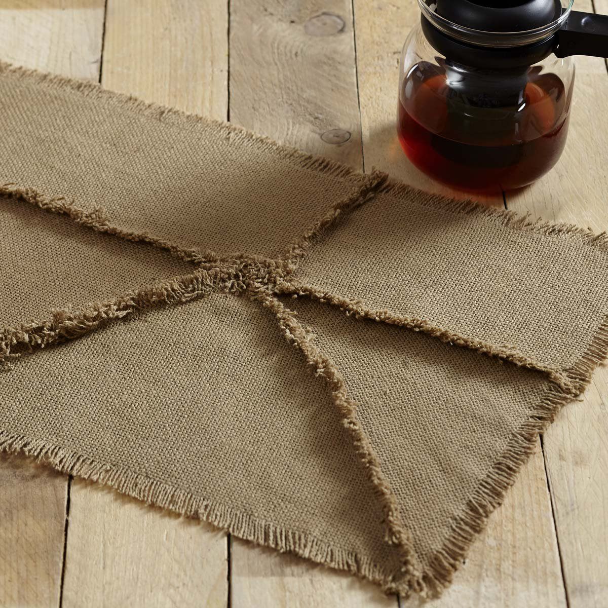 Burlap Natural Reverse Seam Patch Runner 13x48"