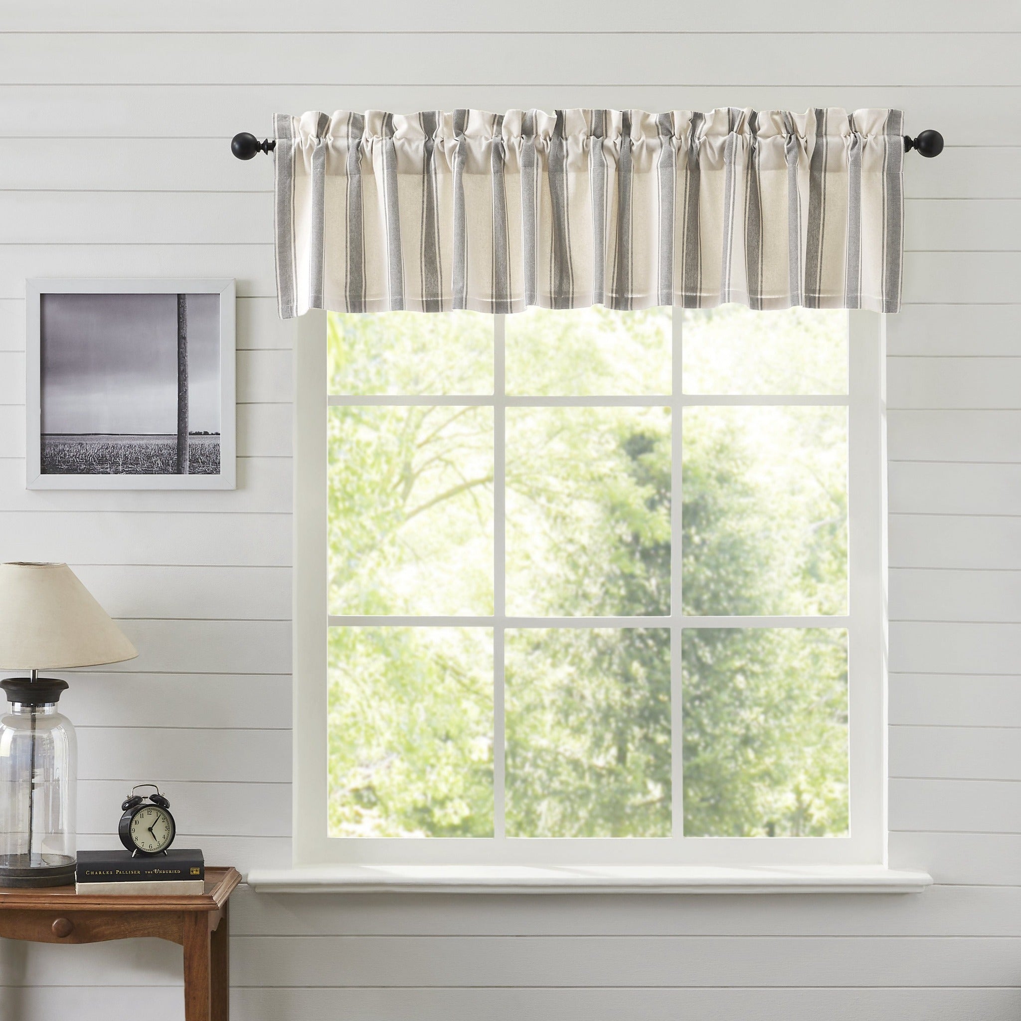 Grace Grain Sack Stripe Lined Valance 72" Default