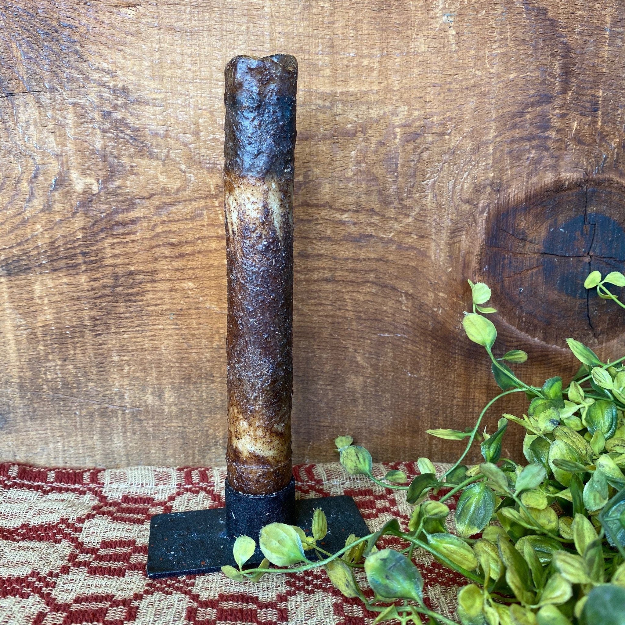 CWI Grungy Drip Battery Timer Candles - Ivory 6"