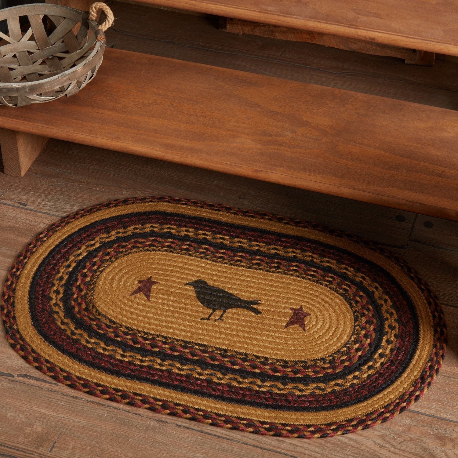 Heritage Farms Crow Oval Braided Rug 20x30"