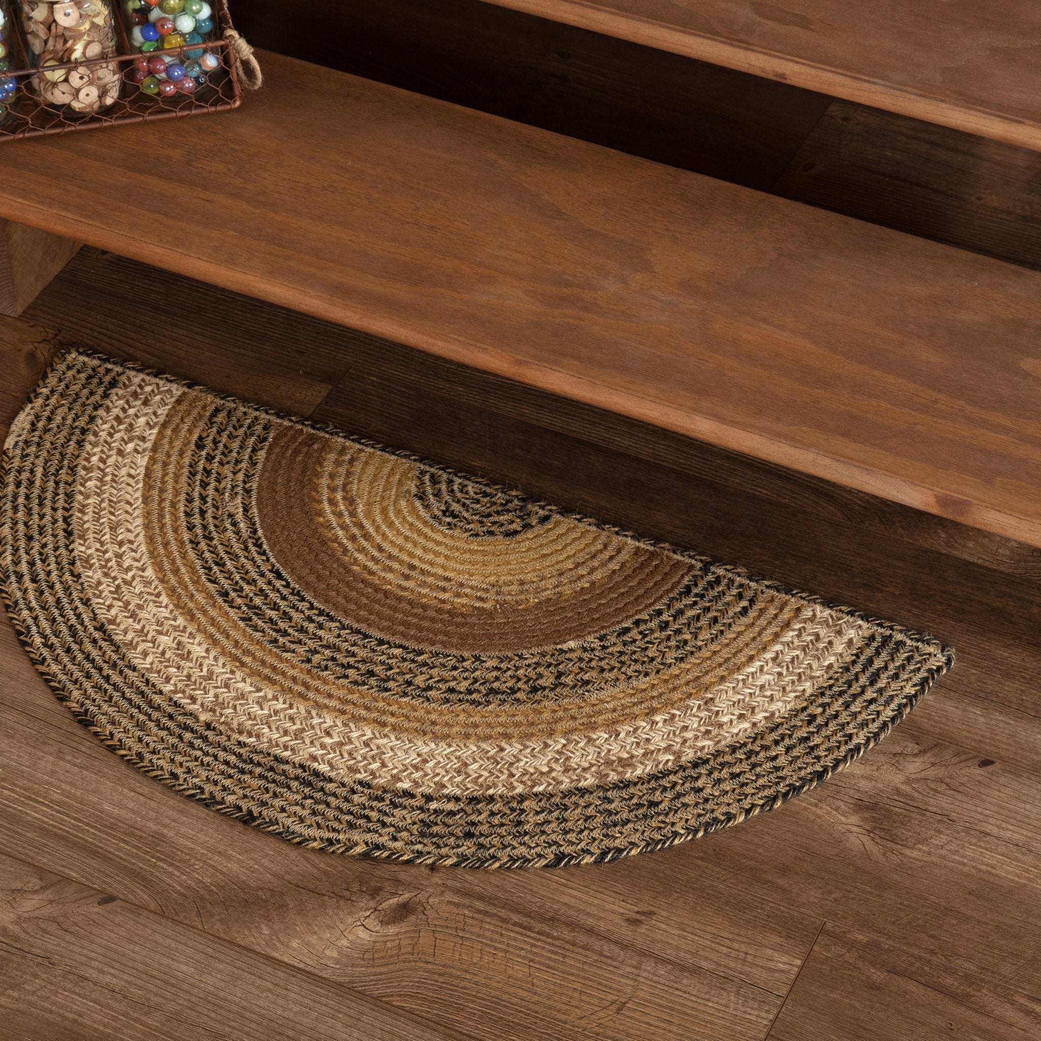 Kettle Grove Half Circle Braided Rug 16.5x33"