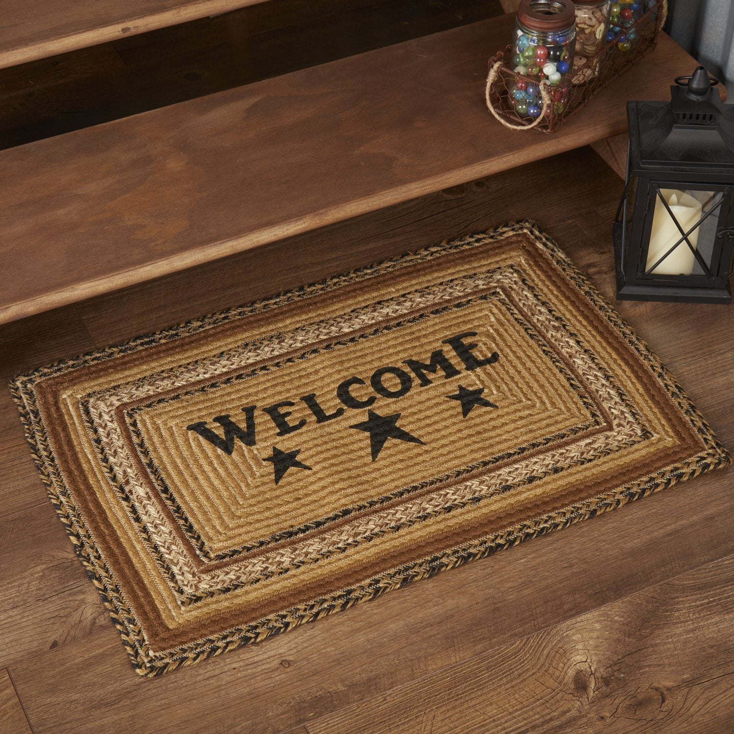 Kettle Grove "Welcome" Rectangle Braided Rug 20x30"