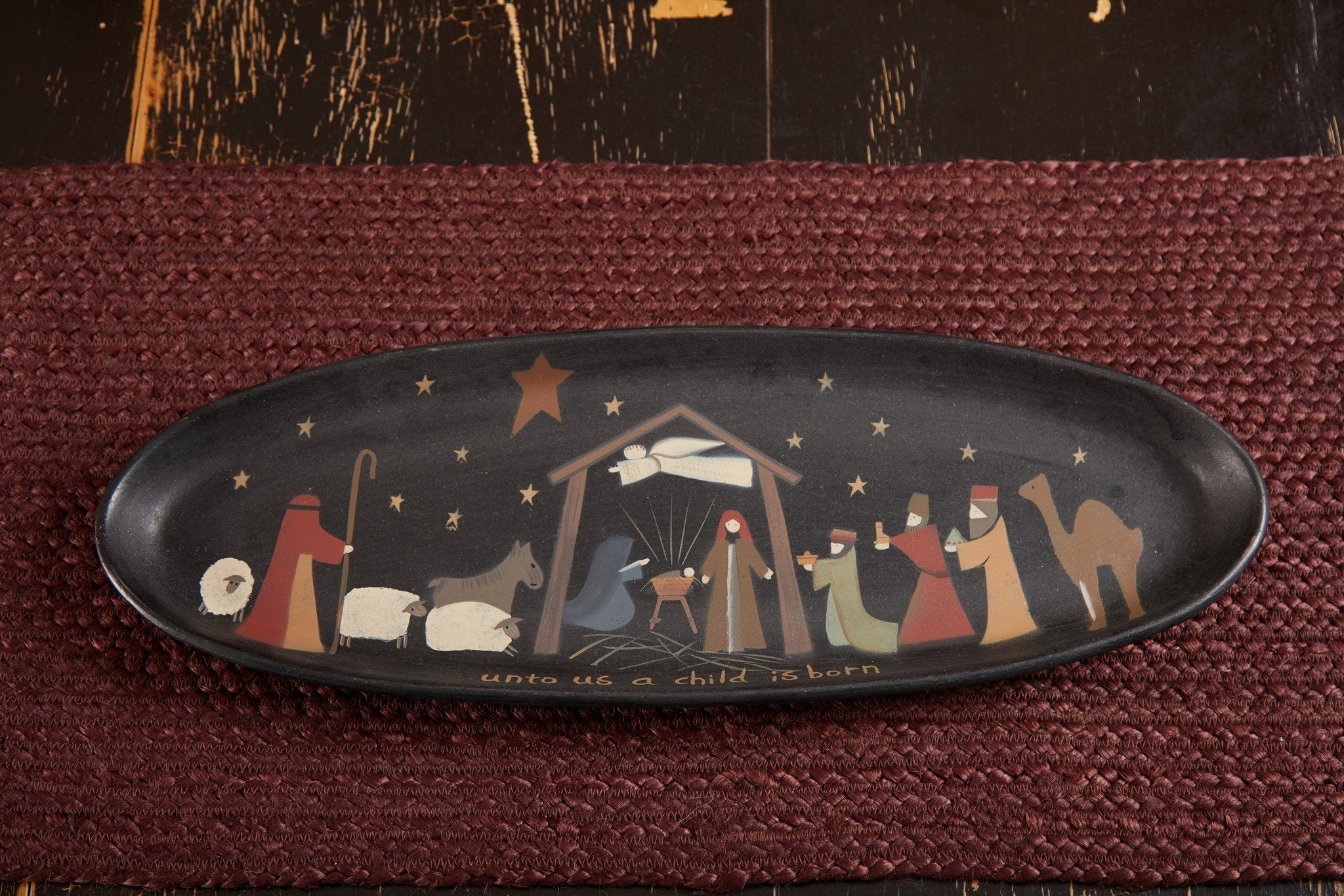 CWI Christmas Nativity Tray | Primitive Star Quilt Shop