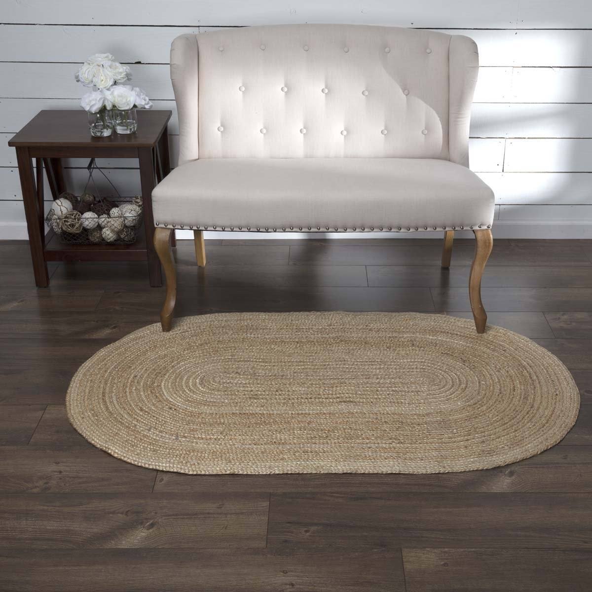 VHC Natural Oval Braided Rug 36x60"