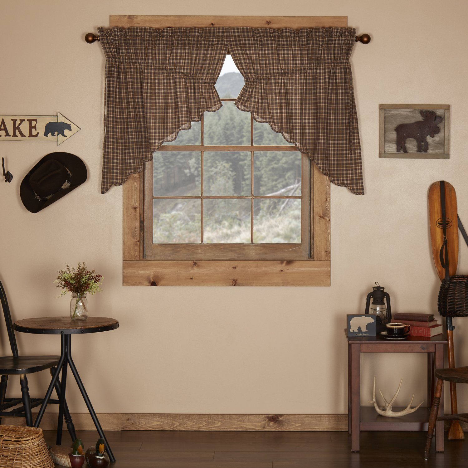 VHC Prescott Scalloped Lined Prairie Swag Curtains