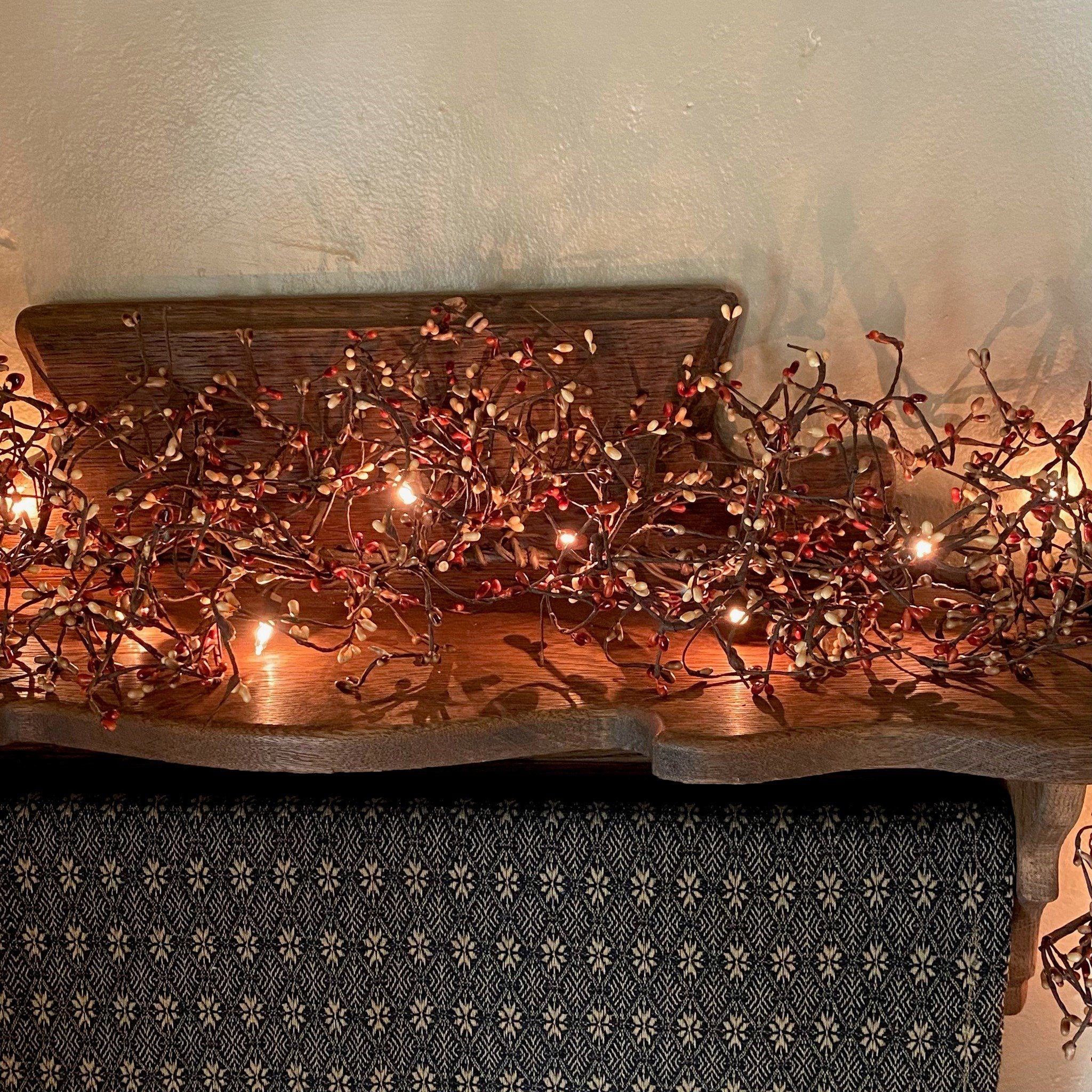 CWI Lighted Pumpkin Spice Pip Berry Garland 4'