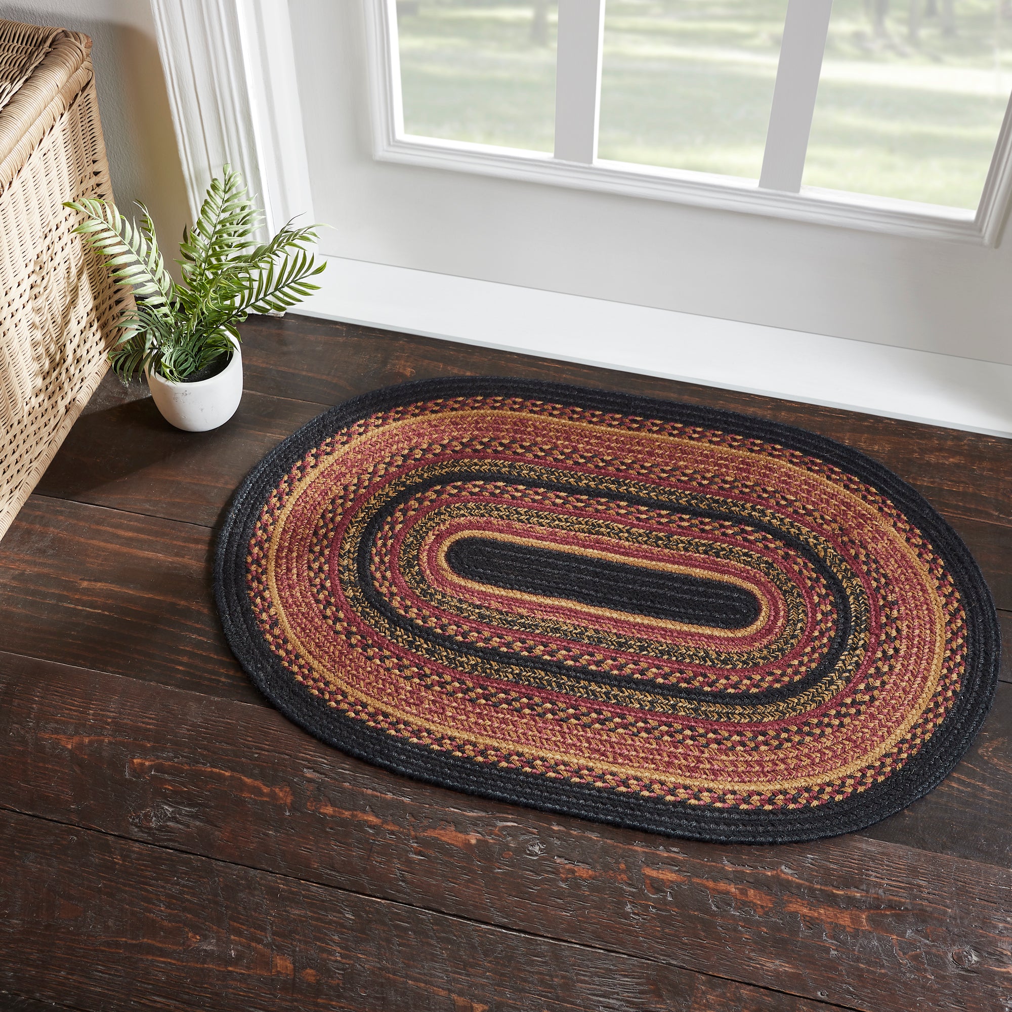 Heritage Farms Oval Braided Rug 24x36" - with Pad