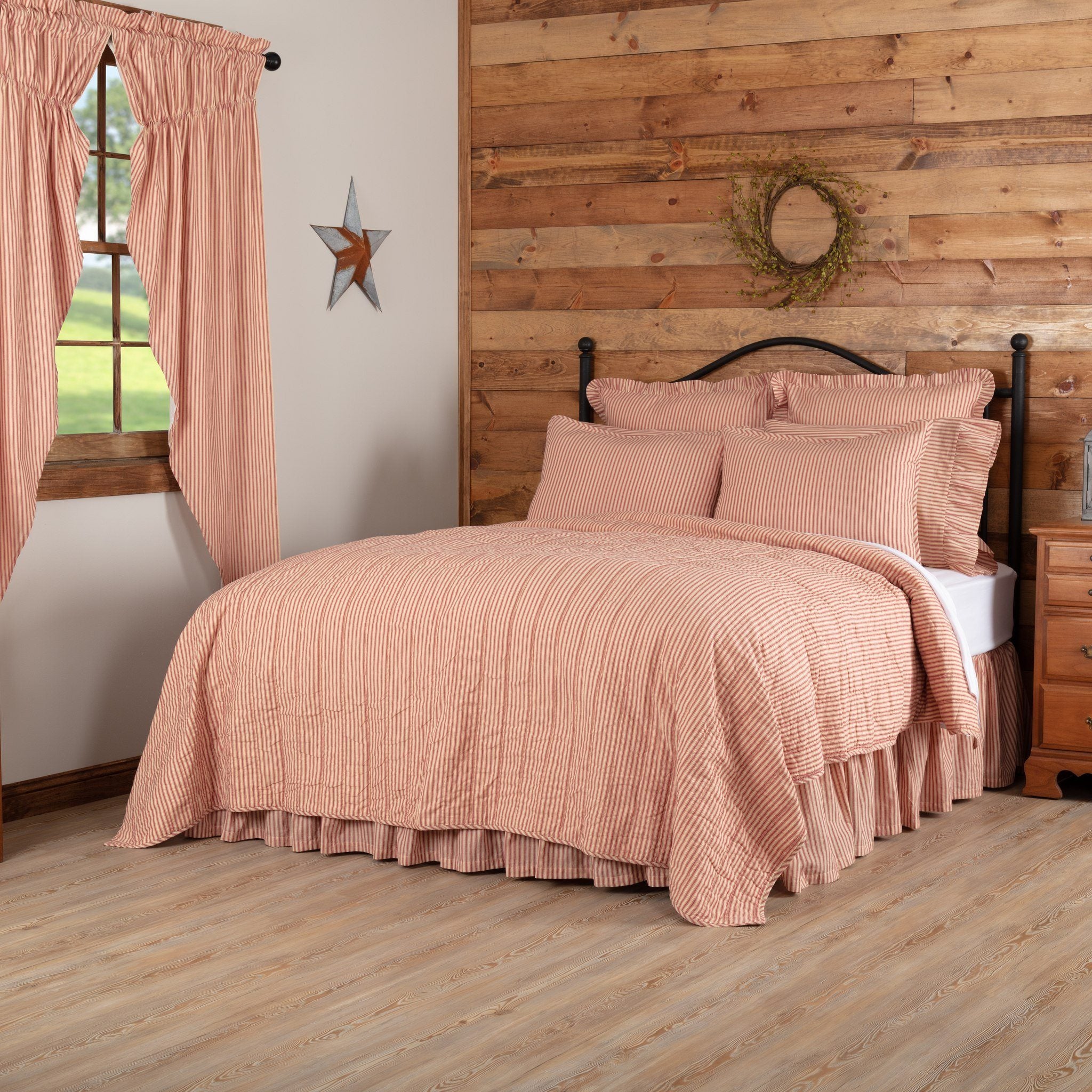 Sawyer Mill Red Stripe Quilted Coverlet