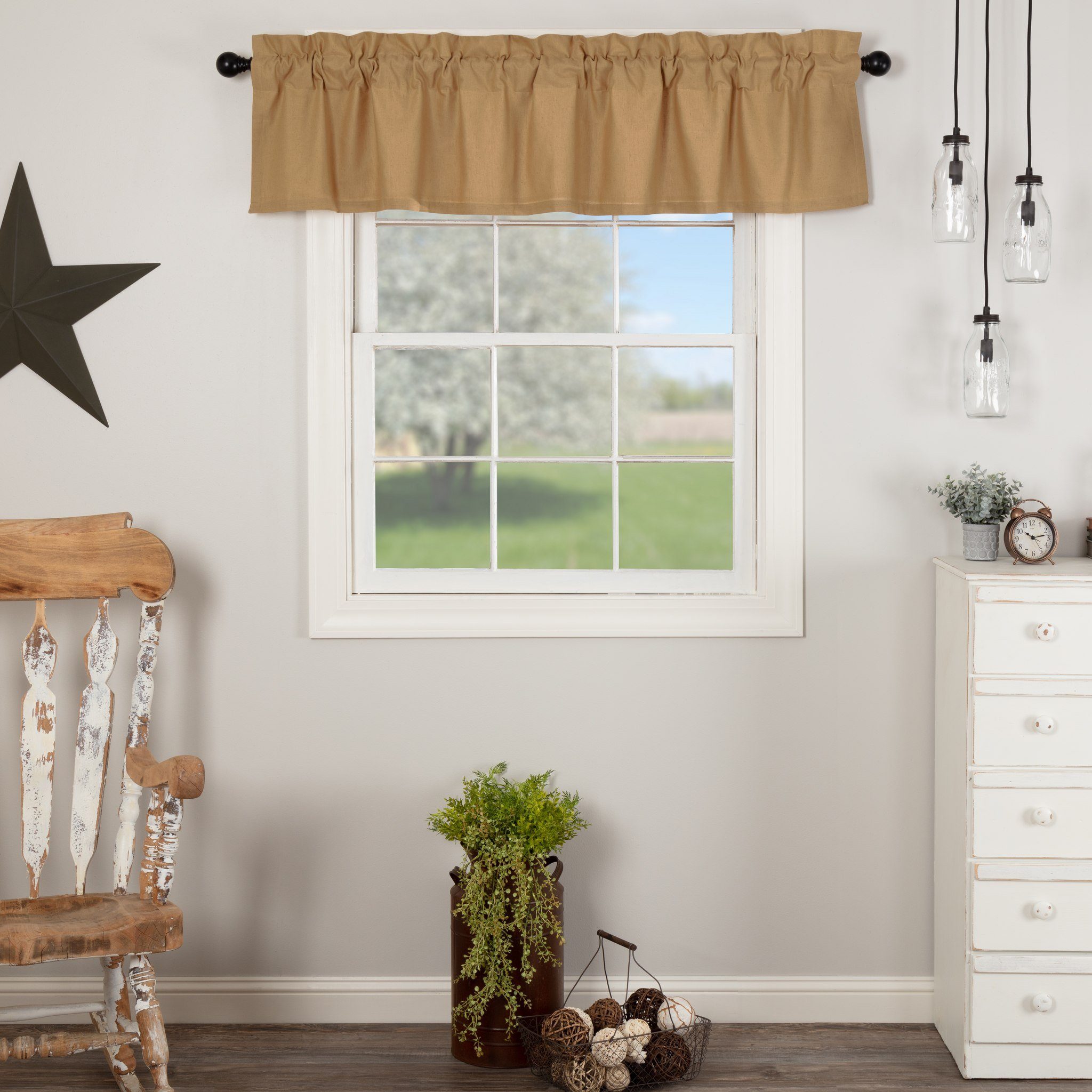 Simple Life Flax Khaki Valance 72"