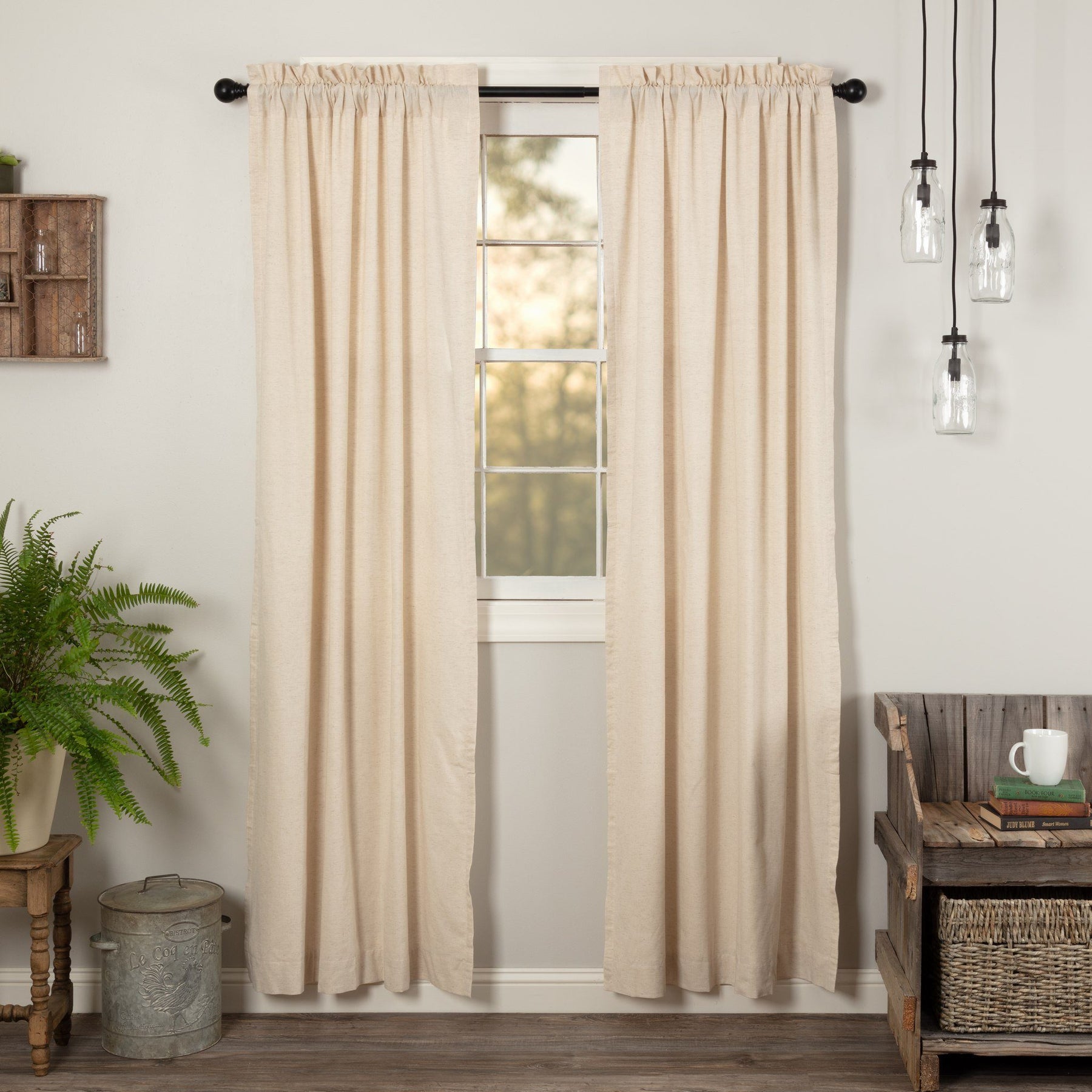 Simple Life Flax Natural Panel Curtains 84"