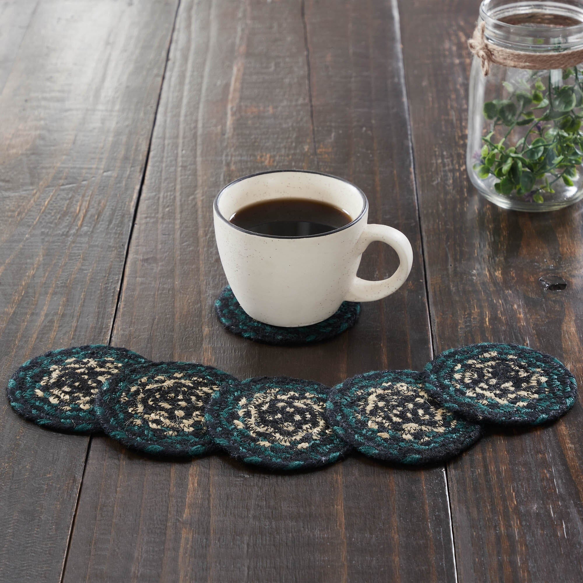 Pine Grove Braided Coasters - Set of 6