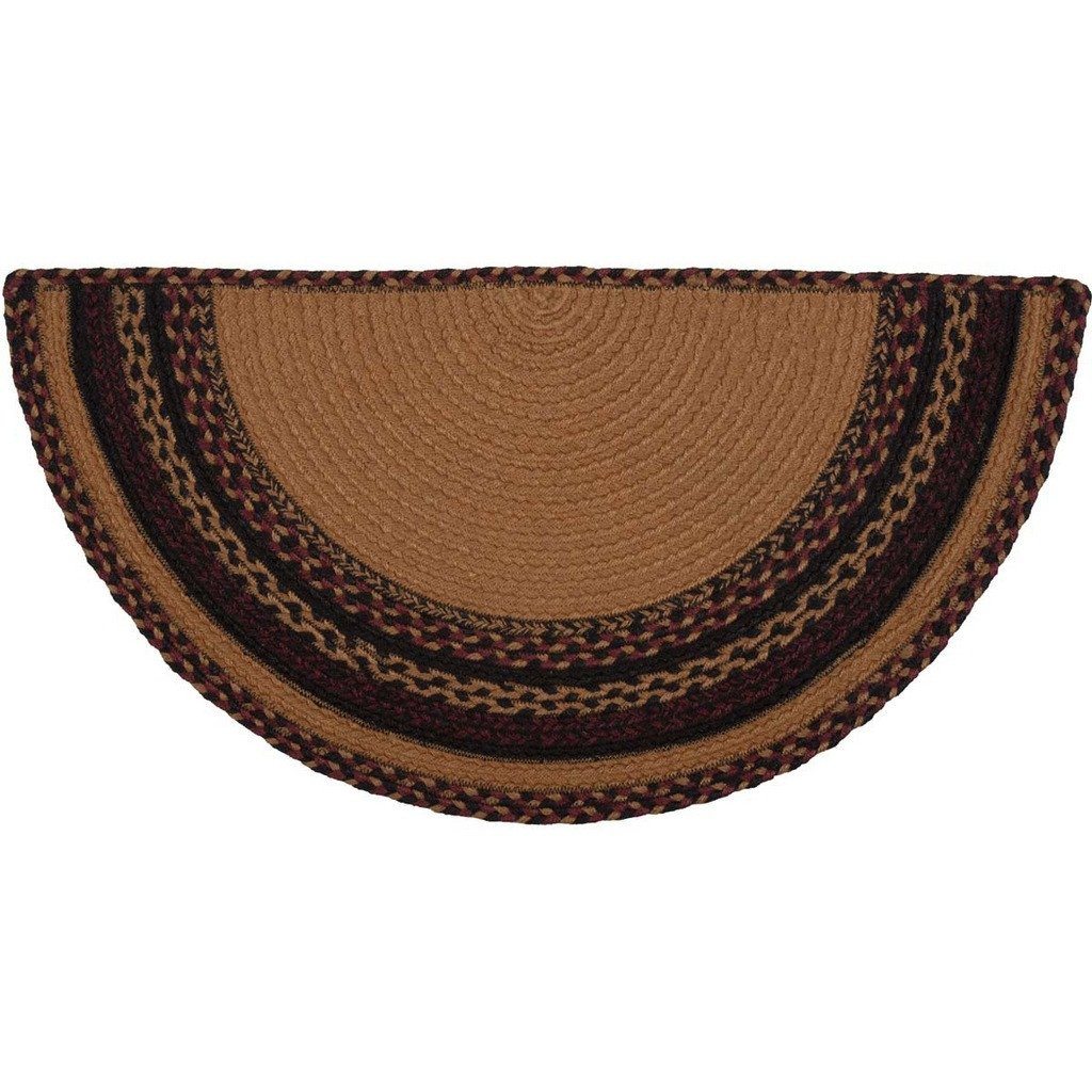 Heritage Farms Crow Half Circle Braided Rug 16.5x33"