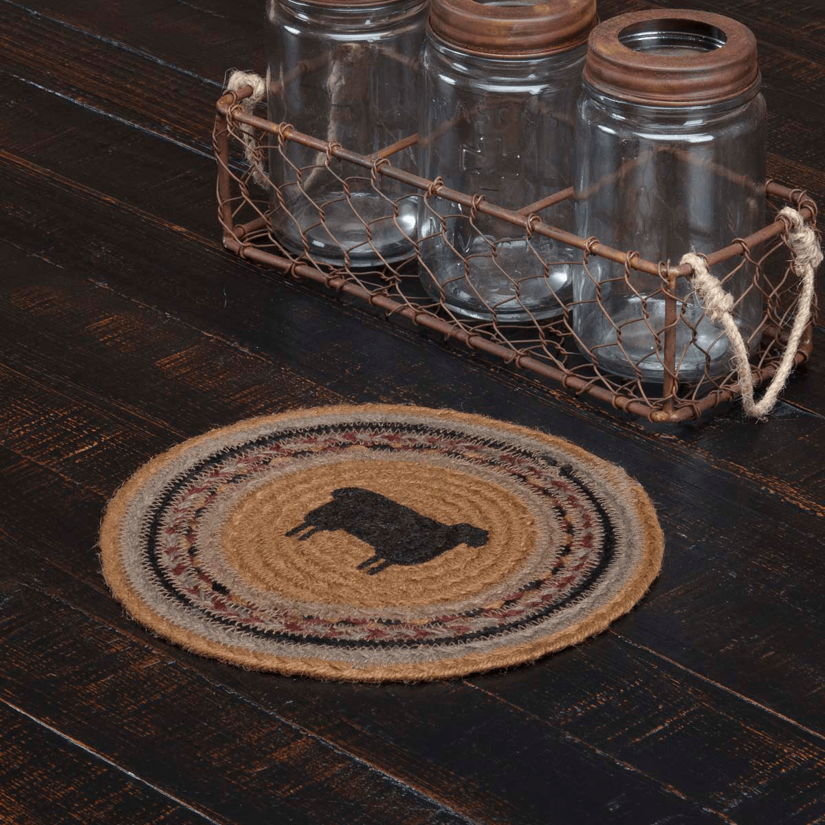 Heritage Farms Sheep Braided Trivet 8"