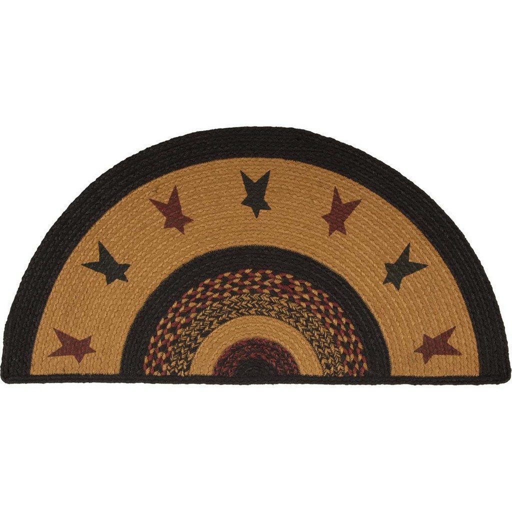 Heritage Farms Star Half Circle Braided Rug 16.5x33"