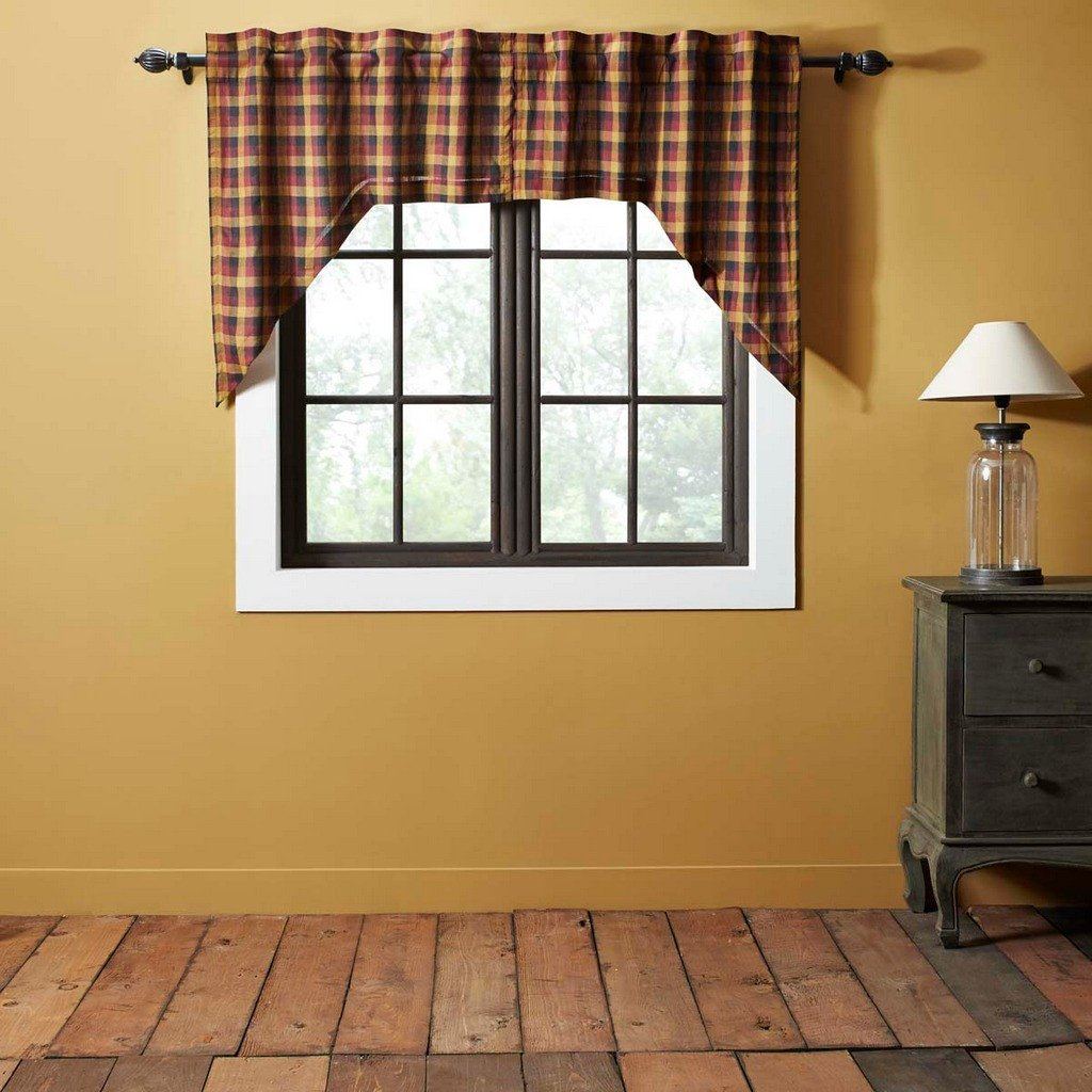 Heritage Farms Primitive Check Lined Swag Curtains